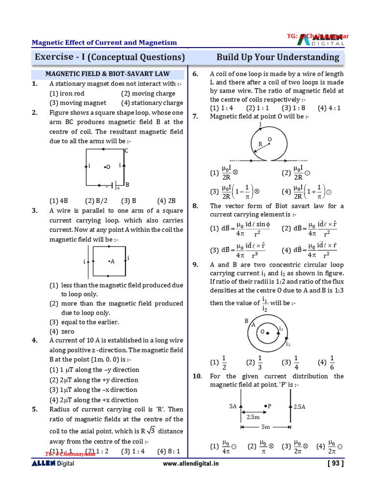 Magnetic Effect of Current & Magnetism | PDF | Electron | Magnetic Field