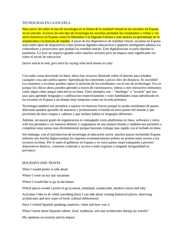 Spanish IA Draft 3 | PDF