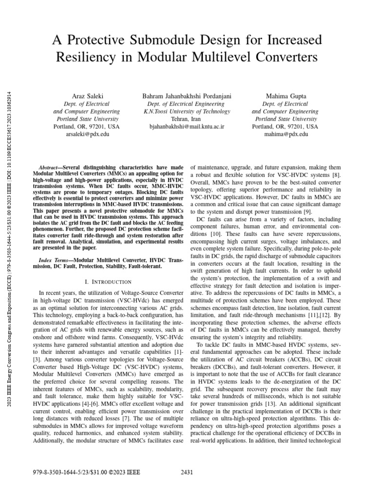 A Protective Submodule Design For Increased Resiliency in Modular ...