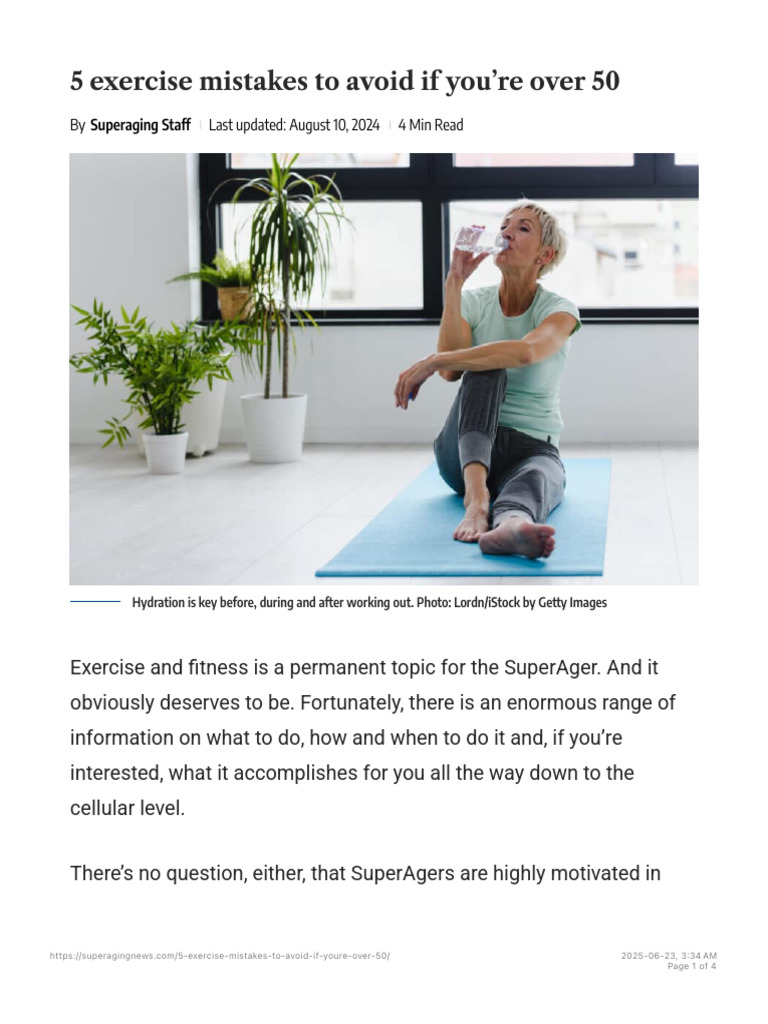 5 Exercise Mistakes To Avoid If You'Re Over 50 - SuperAging | PDF ...