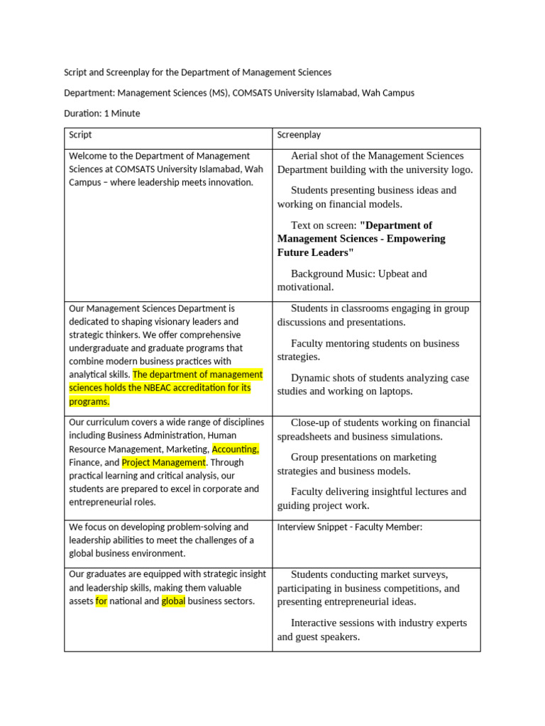 Department of Management Sciences | PDF | Science | Multimedia