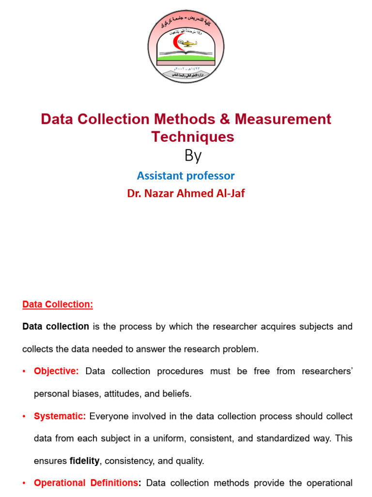 Data Collection Methods & Measurement Techniques | PDF | Level Of ...