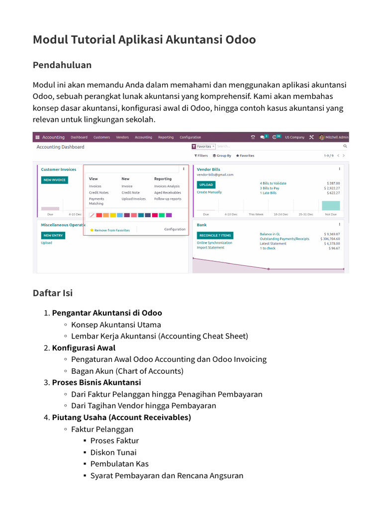 Modul Akuntansi Odoo | PDF