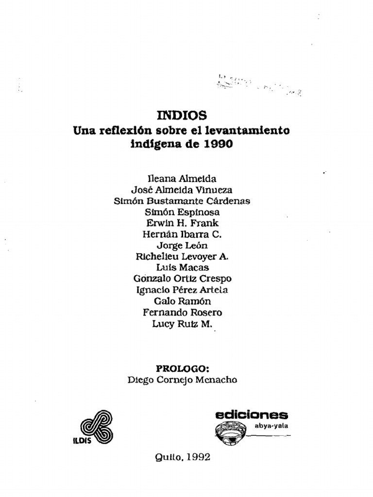 El Levantamiento Indígena Visto Por Sus Protagonistas. Luis Macas | PDF ...