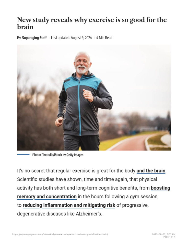 New Study Reveals Why Exercise Is So Good For The Brain - SuperAging ...