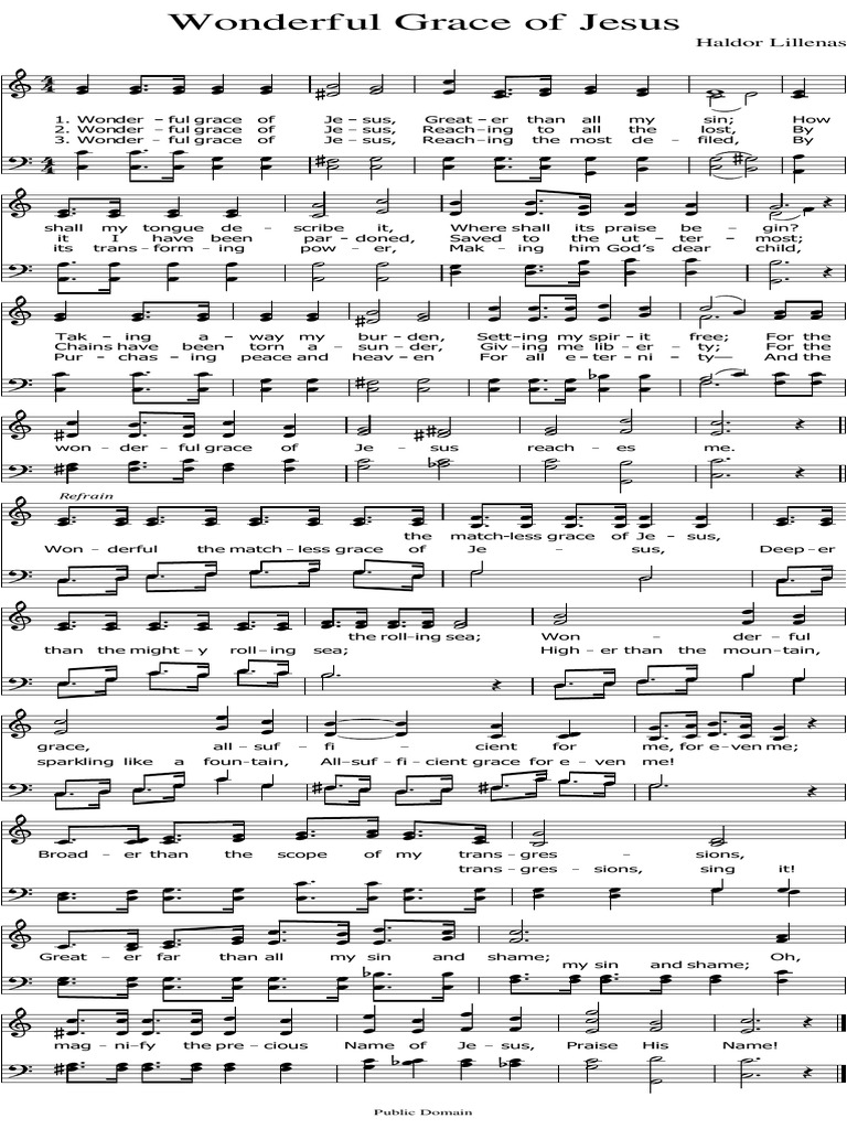 Wonderful Grace of Jesus Lyrics | PDF