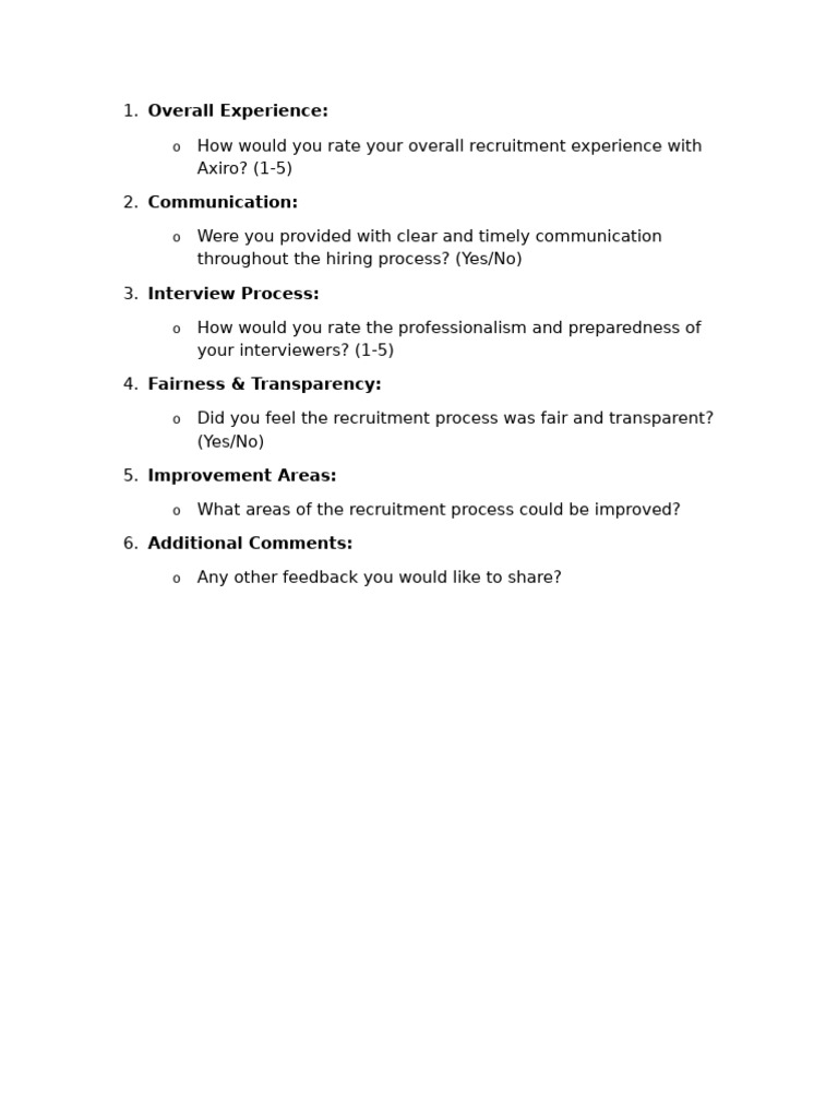 Candidate Experience Survey Template | PDF