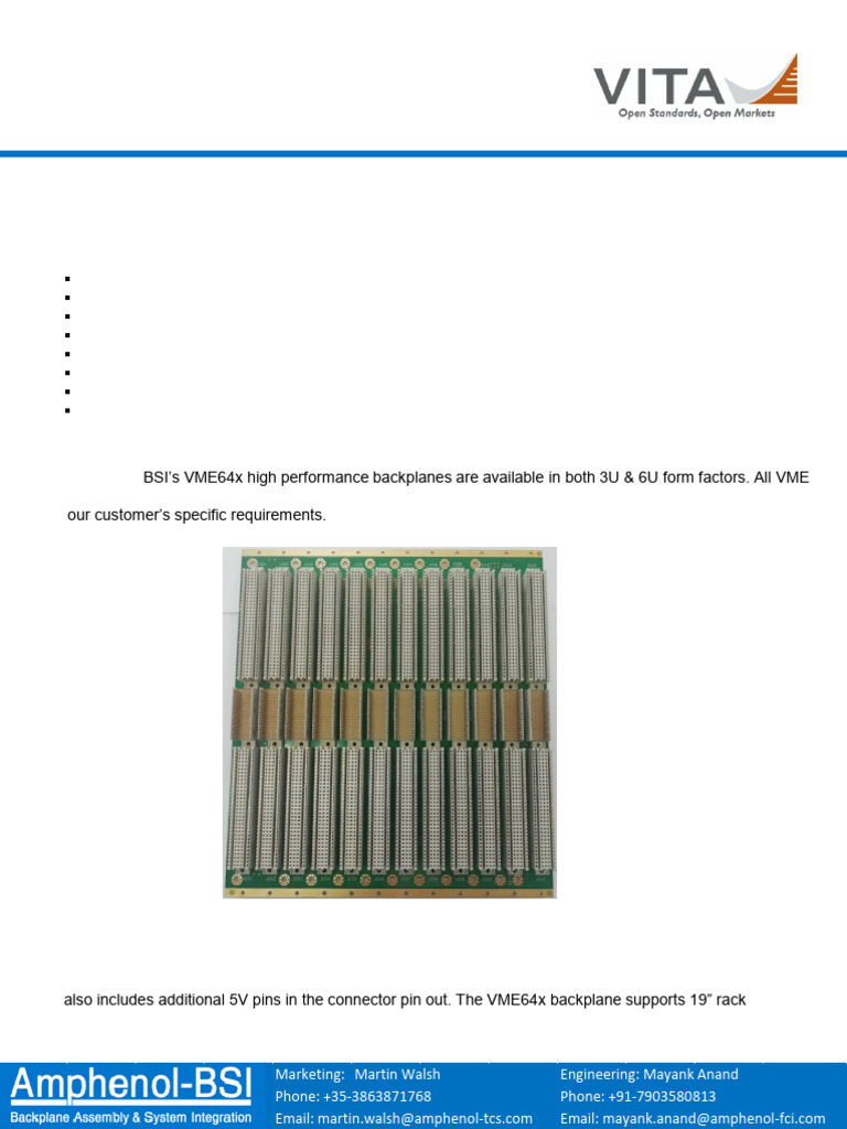 ABSI VME64x Datasheet Manual | PDF | Physical Layer Protocols ...