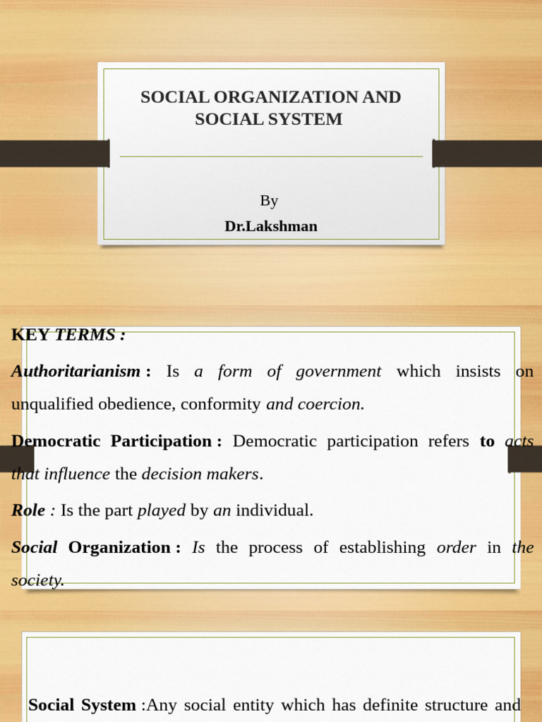 Social Organization and Social System | PDF | Kinship | Family