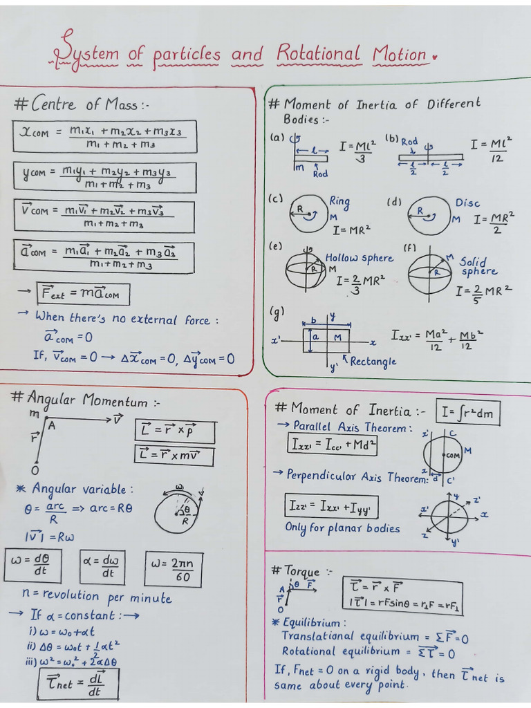 SN System of Particles and Rotational Motion | PDF