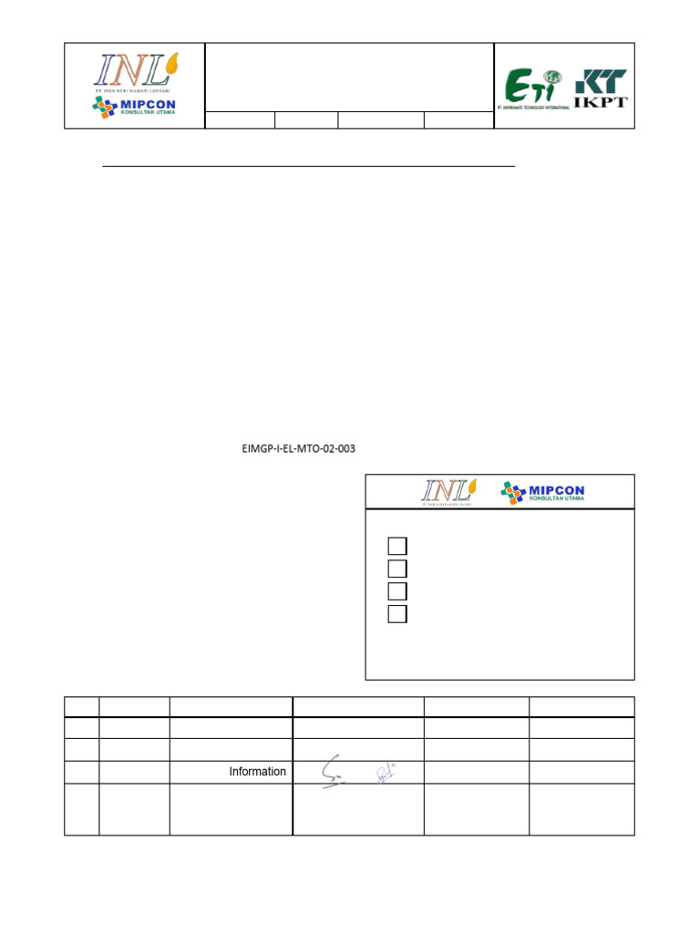 Eimgp-I-El-Mto-02-003 - r0 Mto For Cable Ladder - Tray Block F | PDF ...
