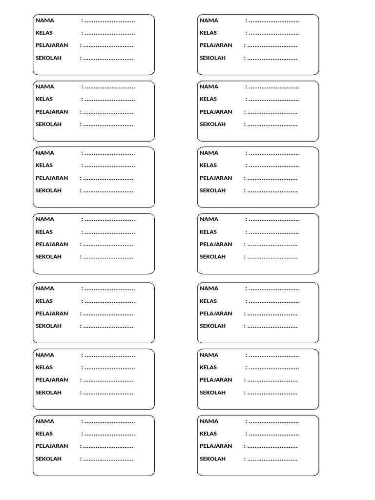 Label Nama Kelas | PDF