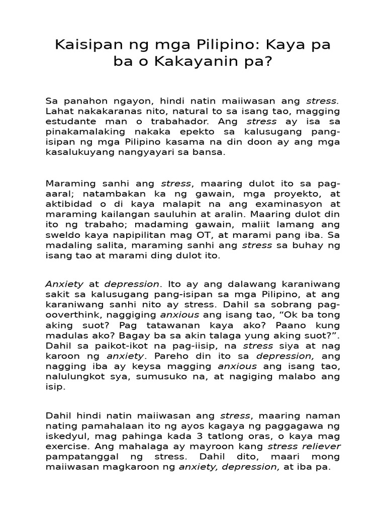 Kaisipan NG Mga Pilipino | PDF
