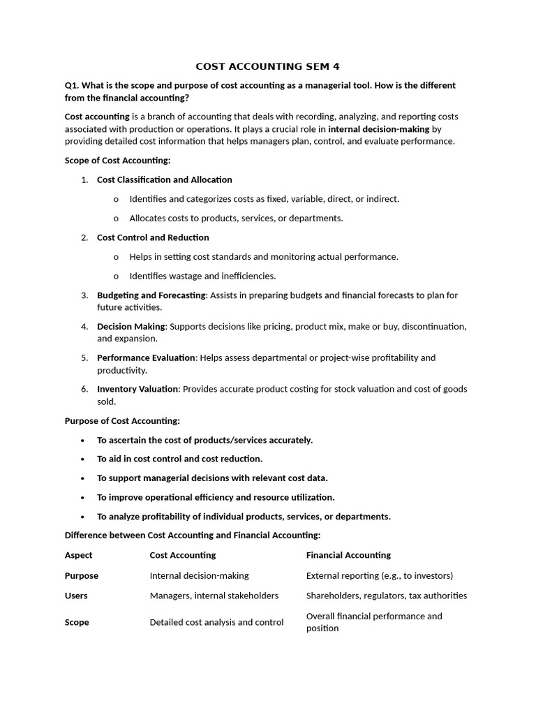 Cost Accounting Overview and Methods | PDF | Cost Accounting | Inventory