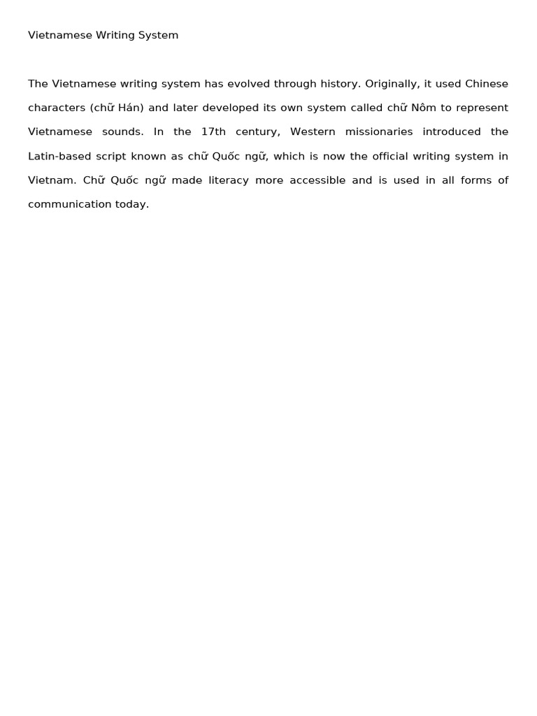 Vietnamese Writing System | PDF