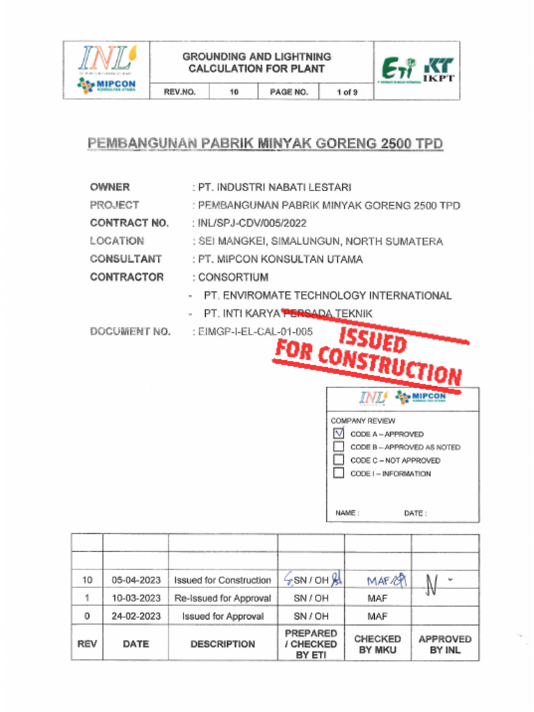 EIMGP-I-EL-CAL-01-005 - R10 - A Grounding - Lightning Calculation For ...