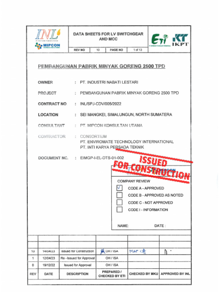 LV Switchgear and MCC Data Sheets | PDF