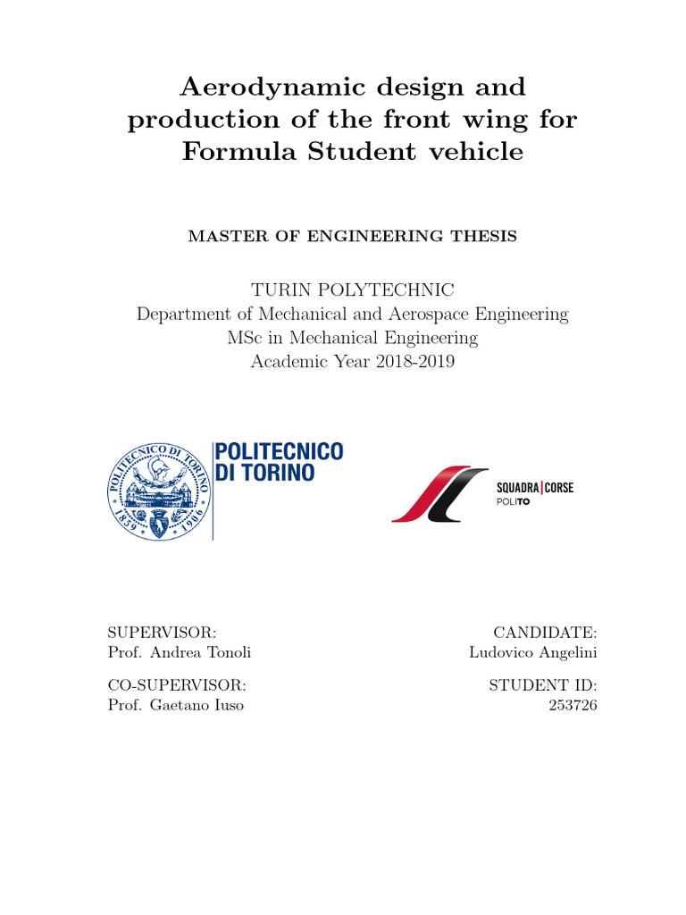 Front Wing Design for Formula Student | PDF