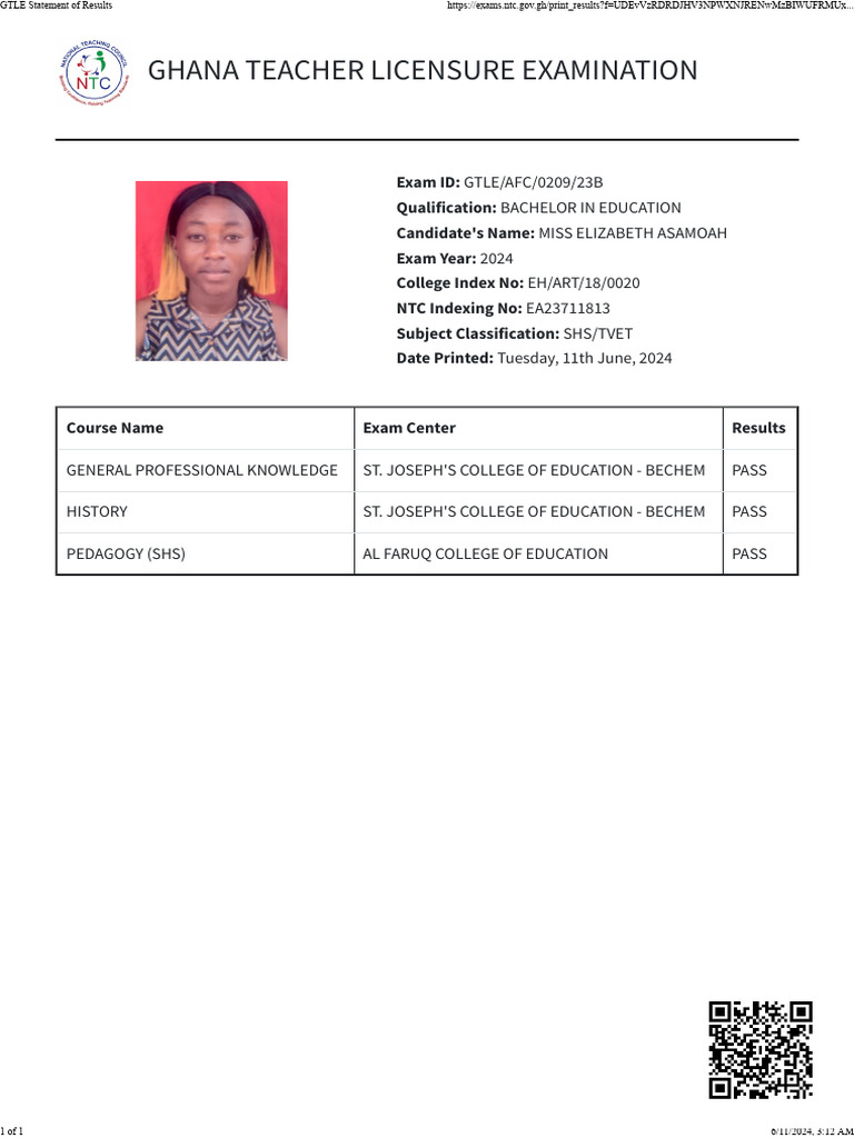 GTLE Statement of Results | PDF