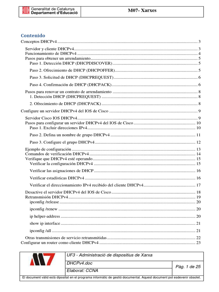 DHCPV 4 | PDF | Dirección IP | Enrutador (Computación)