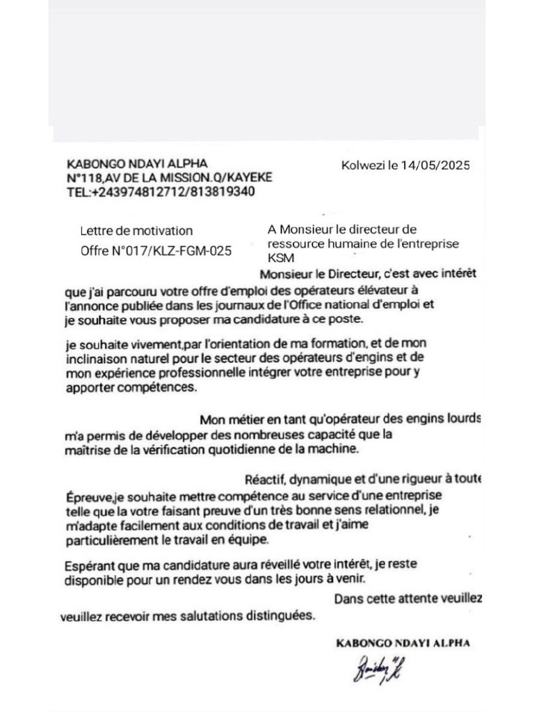Alpha Kabongo KSM | PDF