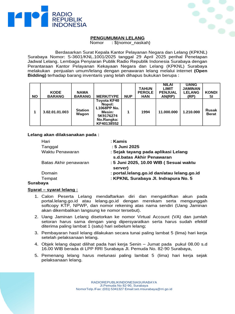 Contoh Format Surat Eksternal | PDF