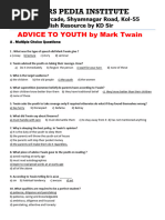 Advice To Youth | PDF | Satire | Mark Twain