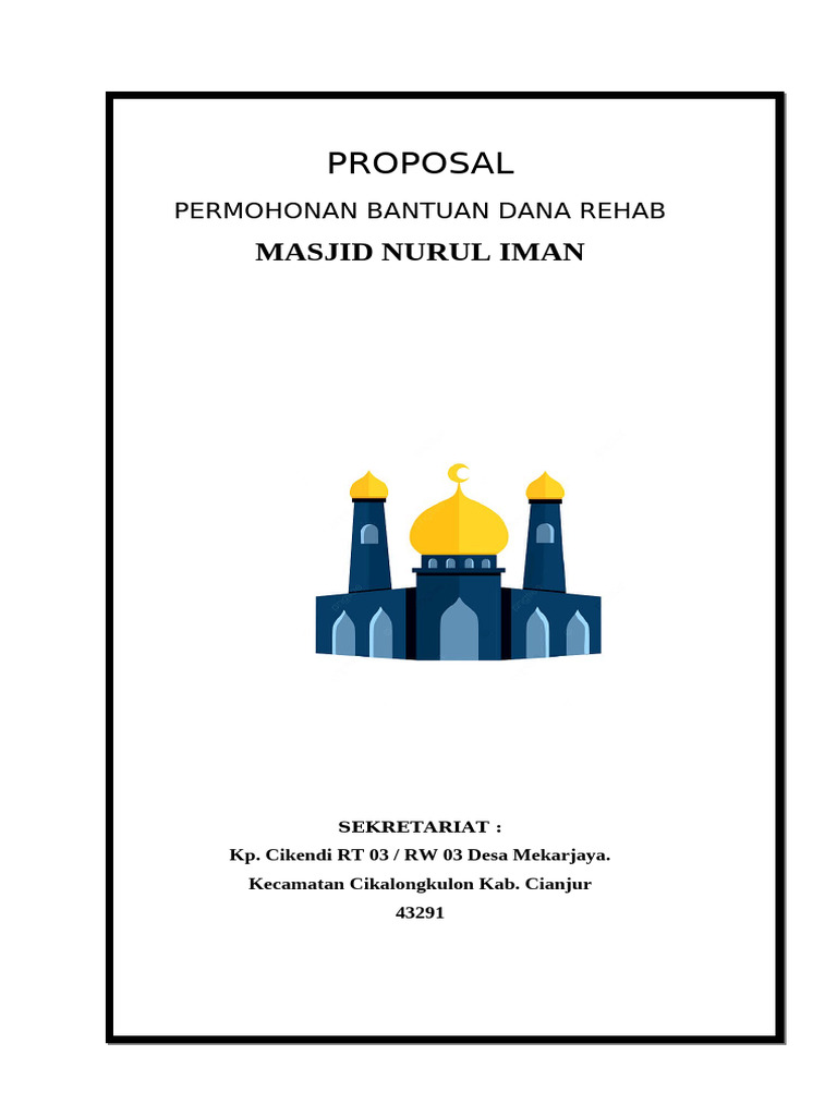 Contoh Proposal Rehab Masjid | PDF