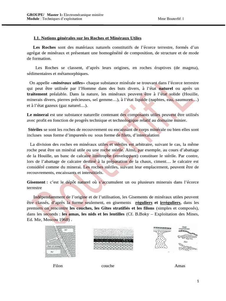 Classification des Minéraux Utiles et Gisements | PDF | Exploitation ...
