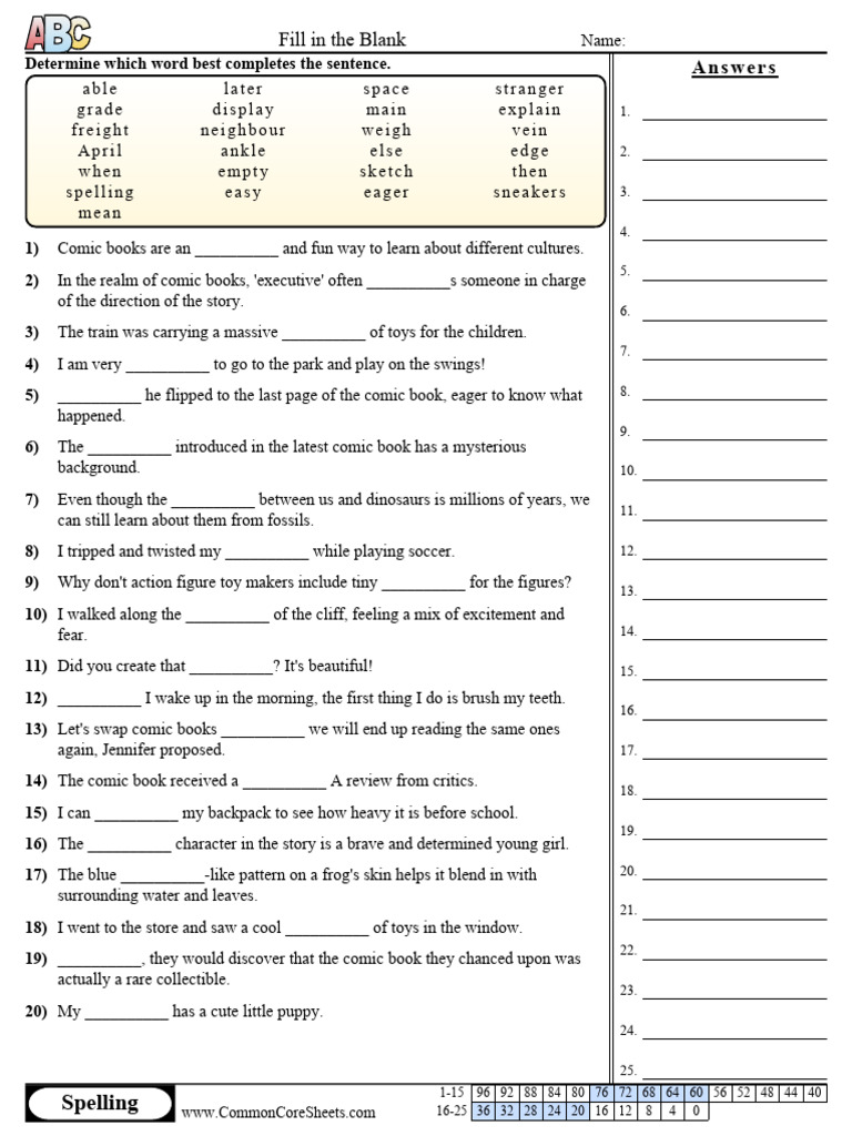 Spelling Review Test g4 | PDF