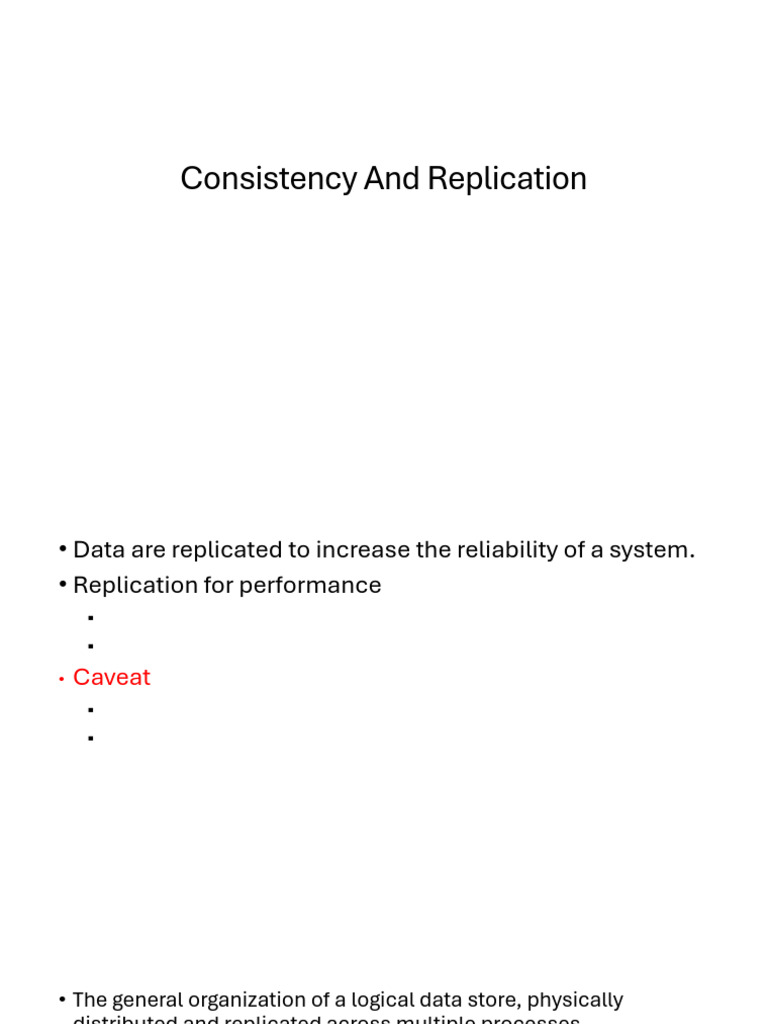 7. Consistency Replication | PDF | Replication (Computing) | Data Management