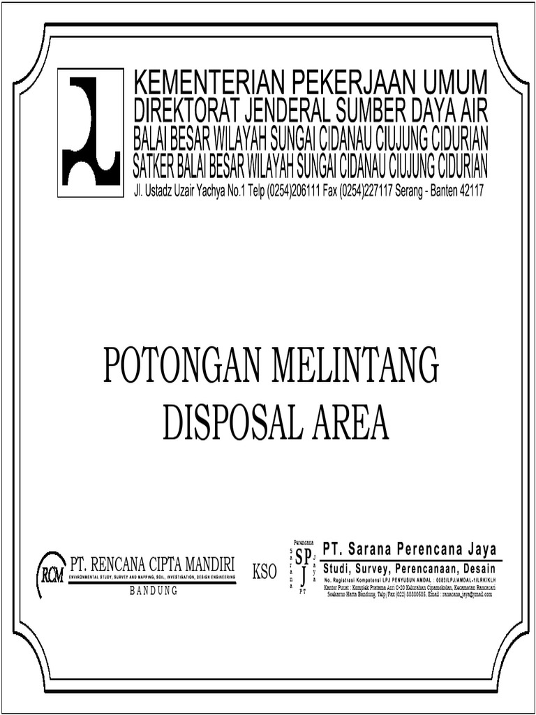 Potongan Melintang Disposal Area: Pt. Rencana Cipta Mandiri | PDF