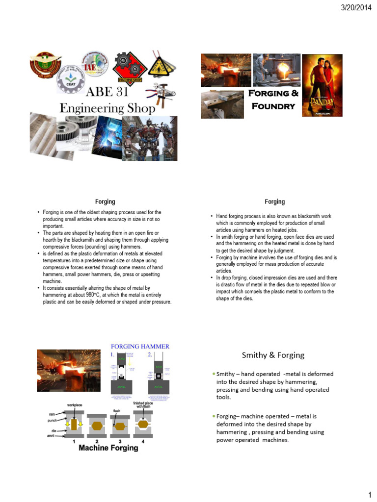 Lecture 12 Forging and Foundry | PDF | Forge | Forging