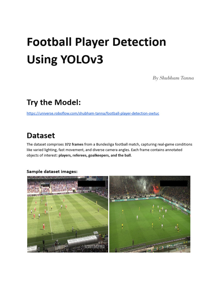 Football Player Detection Using YOLOv3 | PDF | Accuracy And Precision | Applied Mathematics