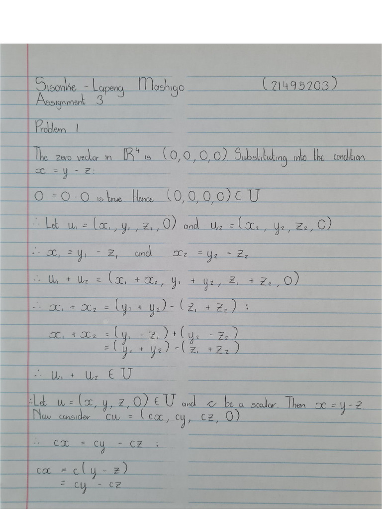 MAT2611 Assignment 3 | PDF