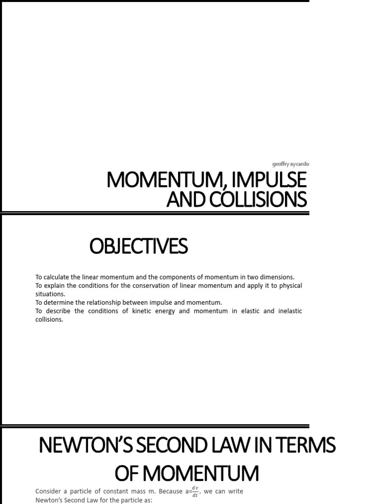 Momentum, Impulse, and Collisions | PDF | Collision | Momentum