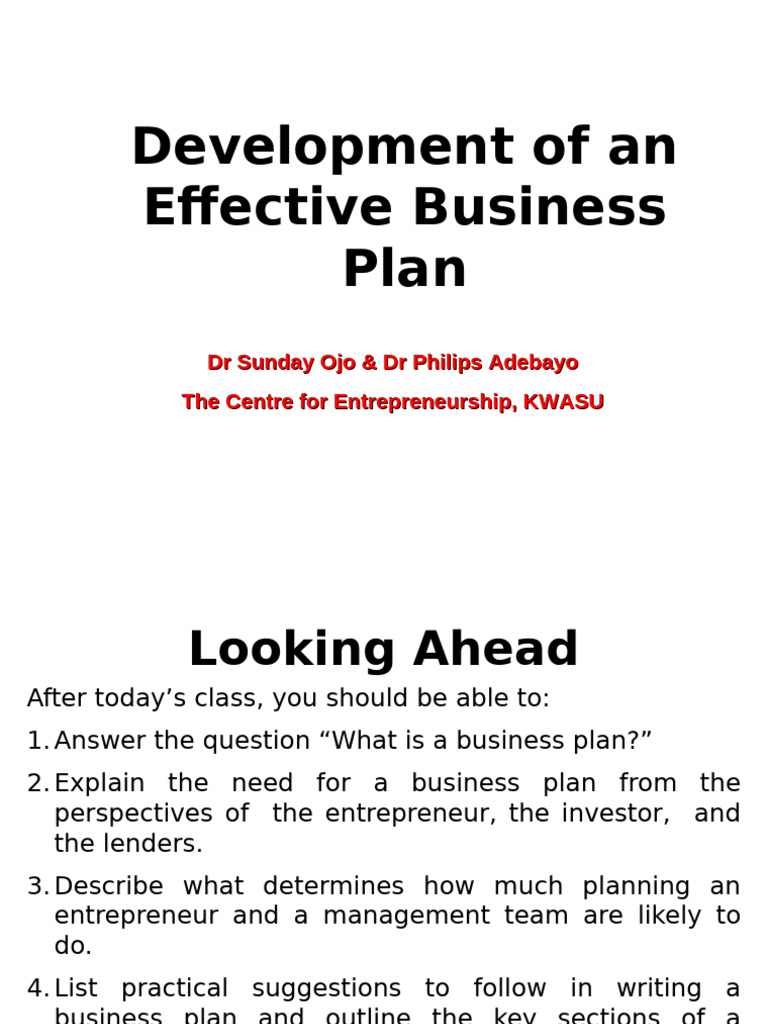 Effective Business Plan Development Guide | PDF | Entrepreneurship | Budget