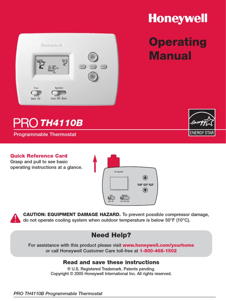 Honeywell Thermostat Pdf Thermostat Hvac