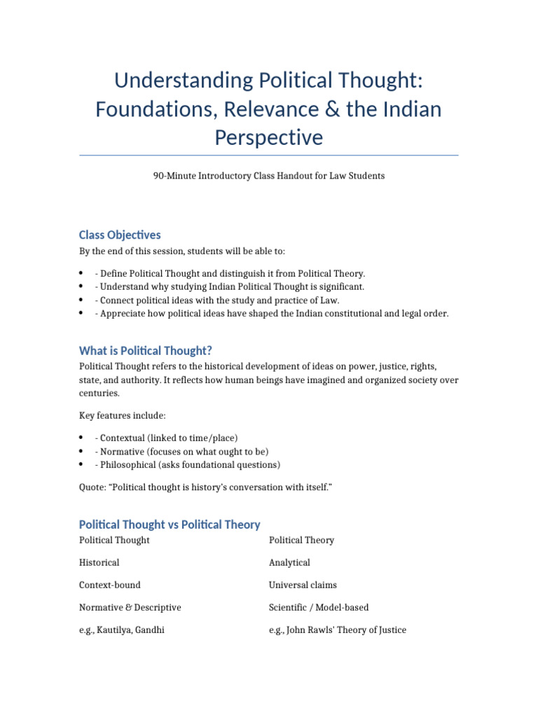 Political Thought for Law Students | PDF | Political Philosophy ...