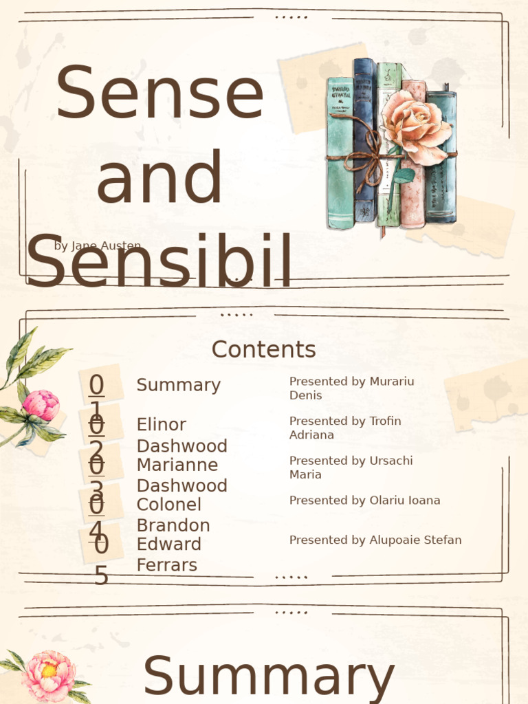 Sense and Sensibility Character Analysis | PDF | Elinor Dashwood ...