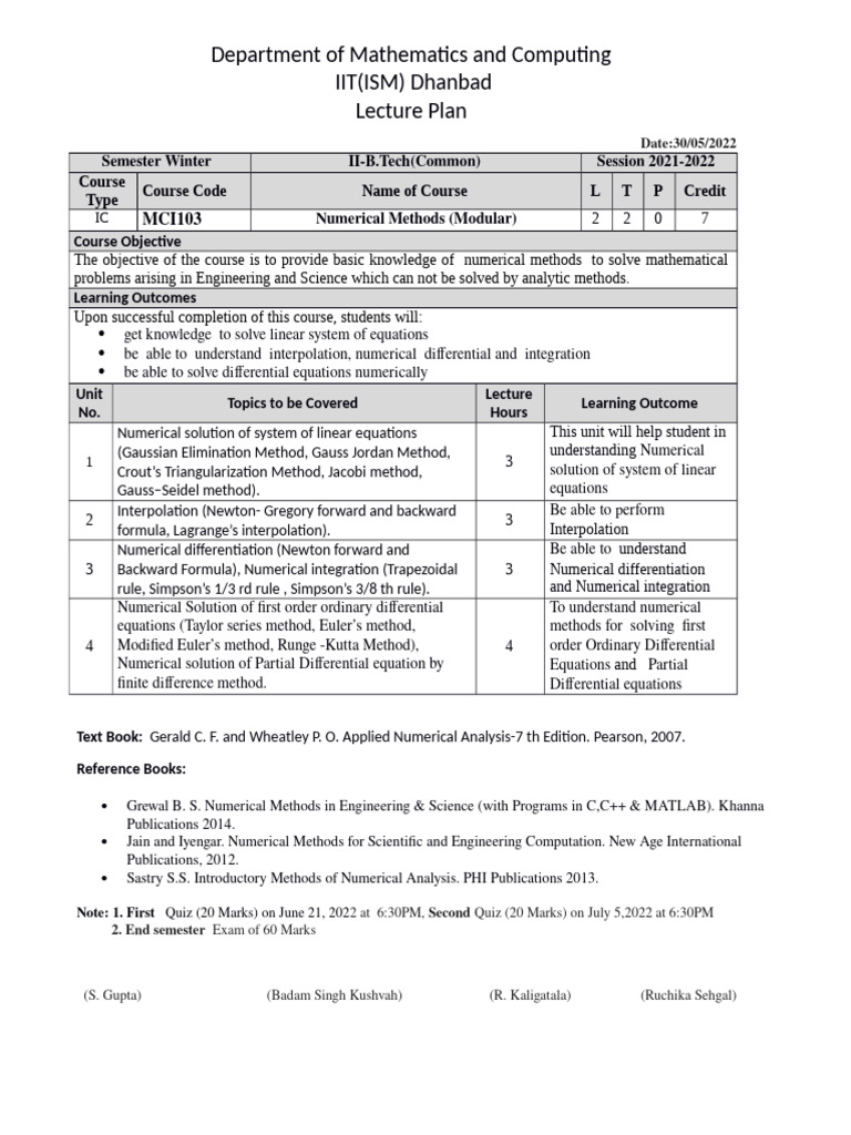 Numerical Methods | PDF | Numerical Analysis | Differential Equations