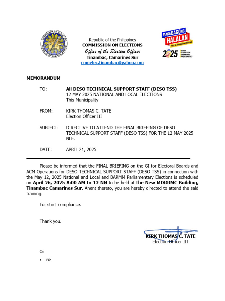 Deso Tss Briefing | PDF