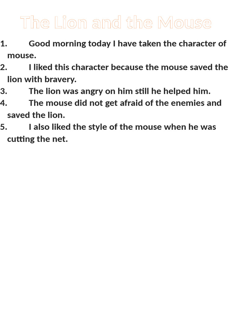 The Lion and The Mouse | PDF