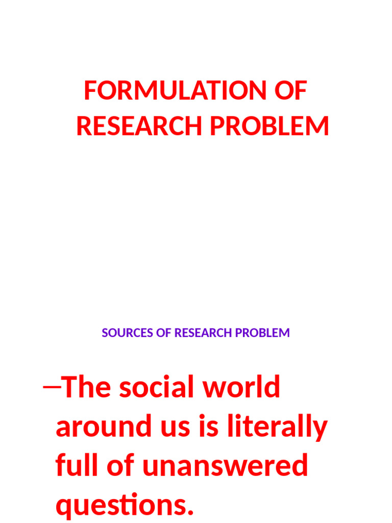 Formulation of Problem | PDF