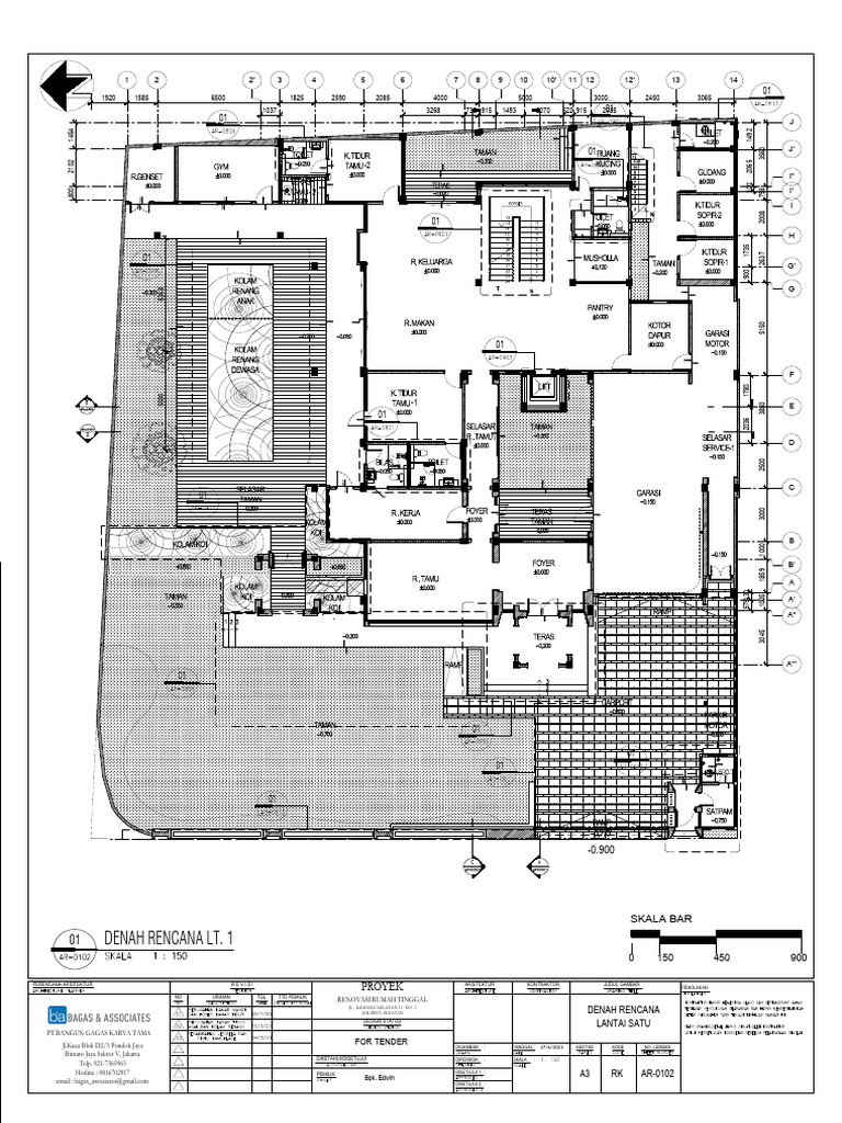 Rk-Ar-0102 Denah Rencana LT 1 | PDF