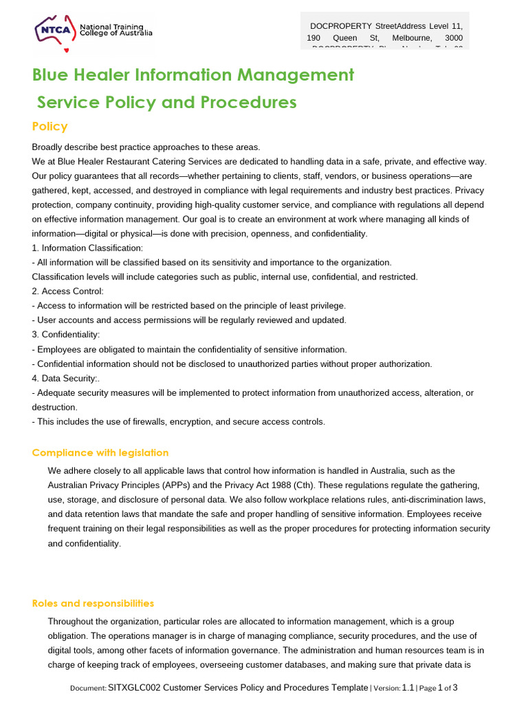 Blue Healer Data Management Policy | PDF | Information Security | Privacy