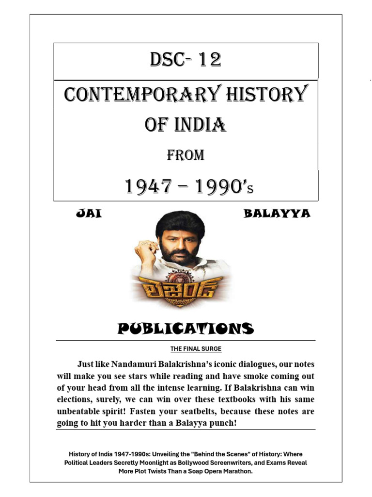 India’s History 1947-1990: Key Insights | PDF | Government
