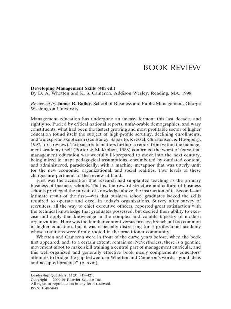 Book 1 Developing Management Skills | PDF | Learning | Cognition