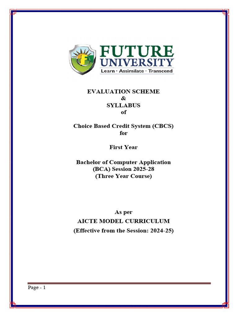 Bca Ist Year Curriculum Final | PDF | Databases | Integral