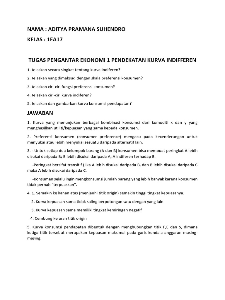 Aditya Pramana S (10221056) - Tugas 5 Pengantar Ekonomi 1 | PDF